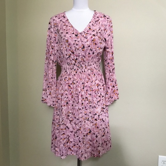 J Gee | Dresses | Nwt J Gee Lilac Floral Bell Sleeve Midi Dress L ...